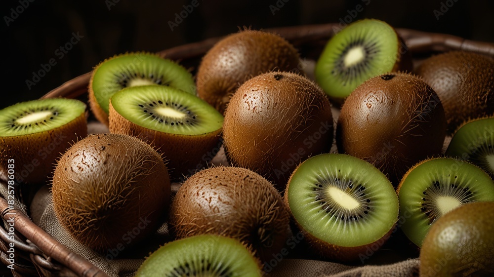 kiwi fruit basket ai generated Stock Photo | Adobe Stock