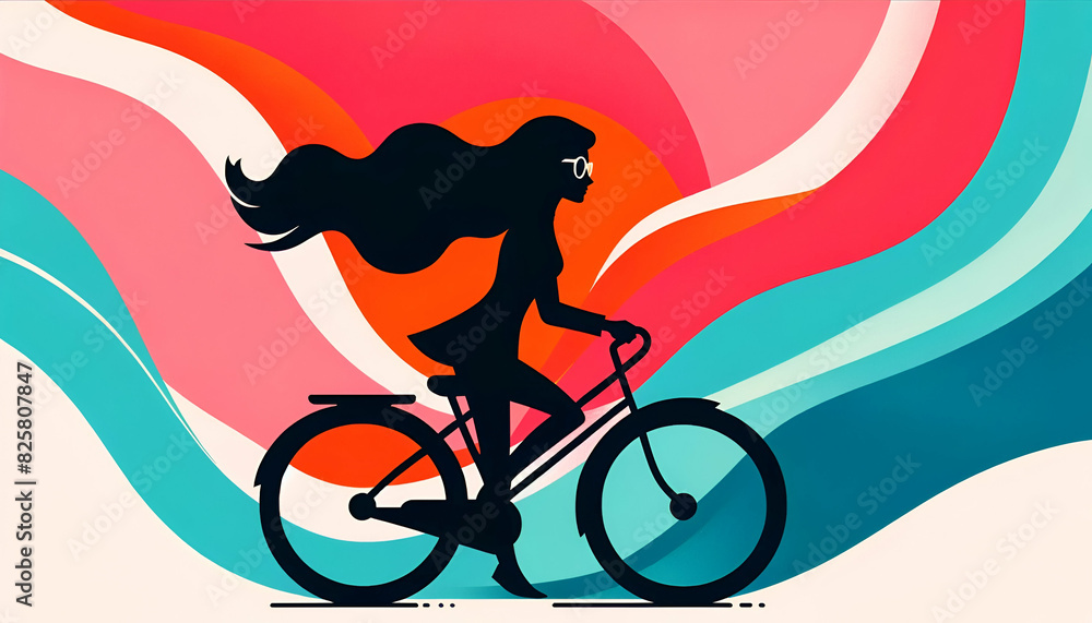 Independent woman empowerment concept idea digital illustration vector ...