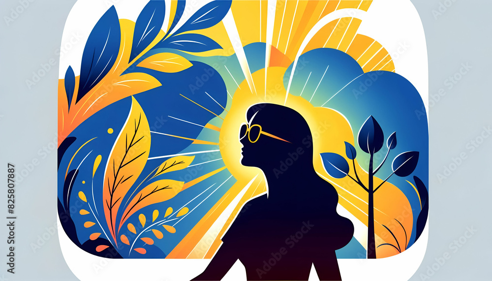 Independent woman empowerment concept idea digital illustration vector ...