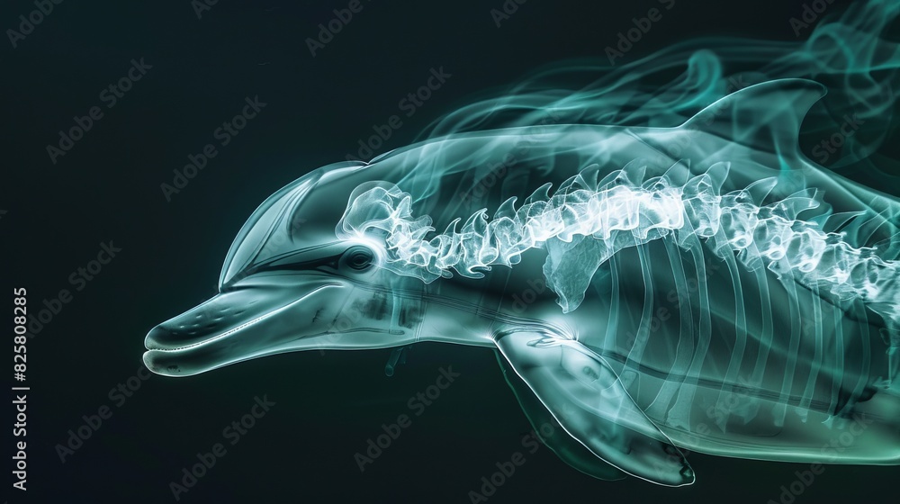 X-ray film of a dolphins fin detailing bone structure and alignment. X Ray Picture With dolphin ...