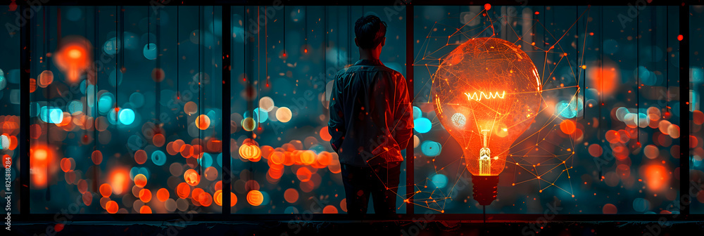 A vibrant creative brainstorming session featuring overlays of idea ...