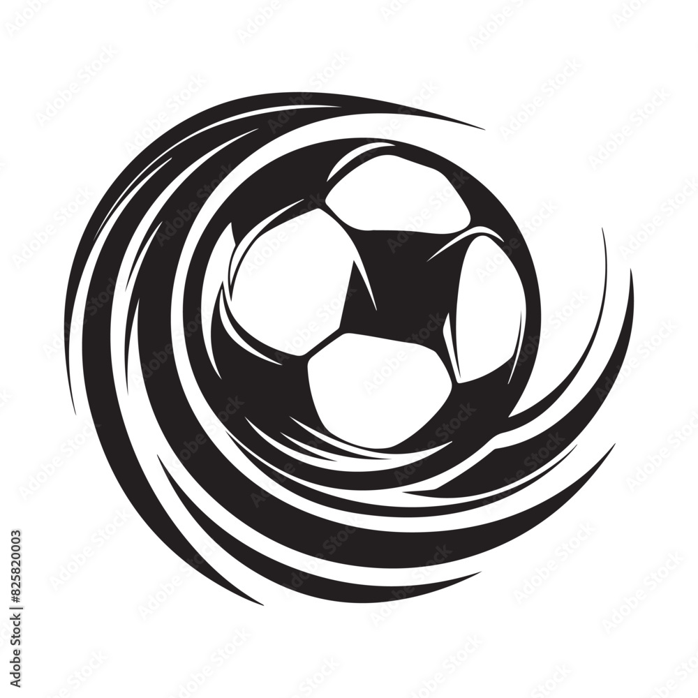 Soccer football logo Icon With Swoosh design vector isolated on white ...