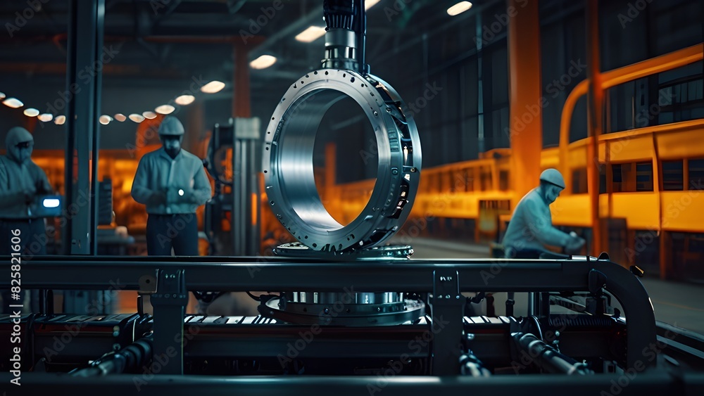 Industry 4.0 in action within a smart factory featuring advanced ...