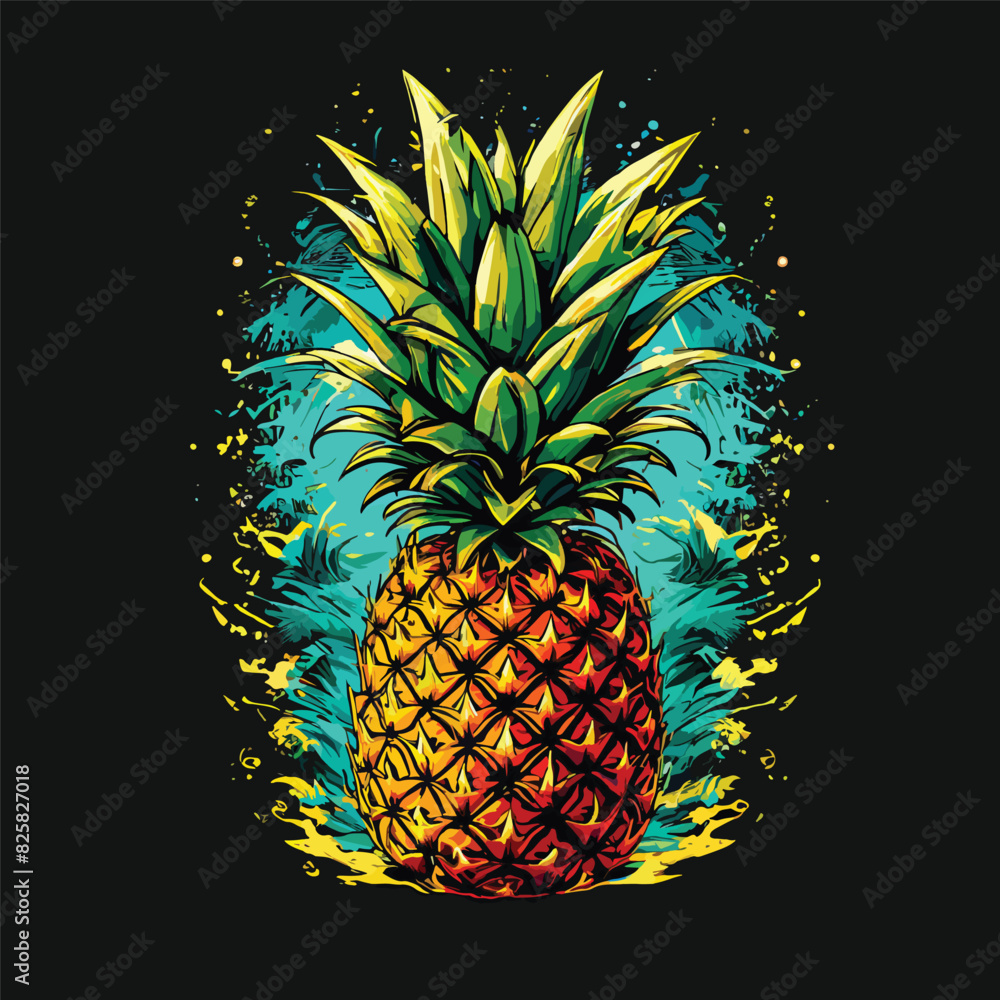 Pineapple Vector for Summer Designs, Pineapple Vector Clipart, Colorful ...