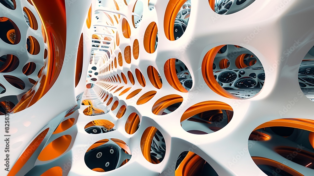 Futuristic architecture with parametric design. Organic forms and ...