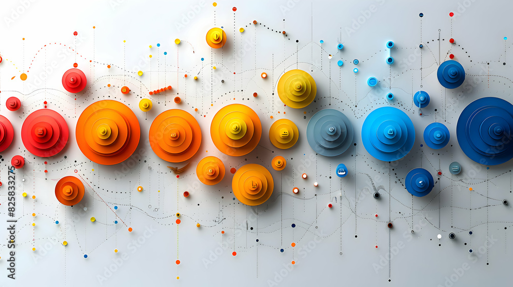 A vivid depiction of a timeline infographic using vector elements and ...