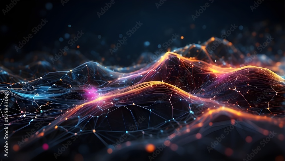 Digital abstract background for data transmission and encryption, artificial intelligence (AI ...
