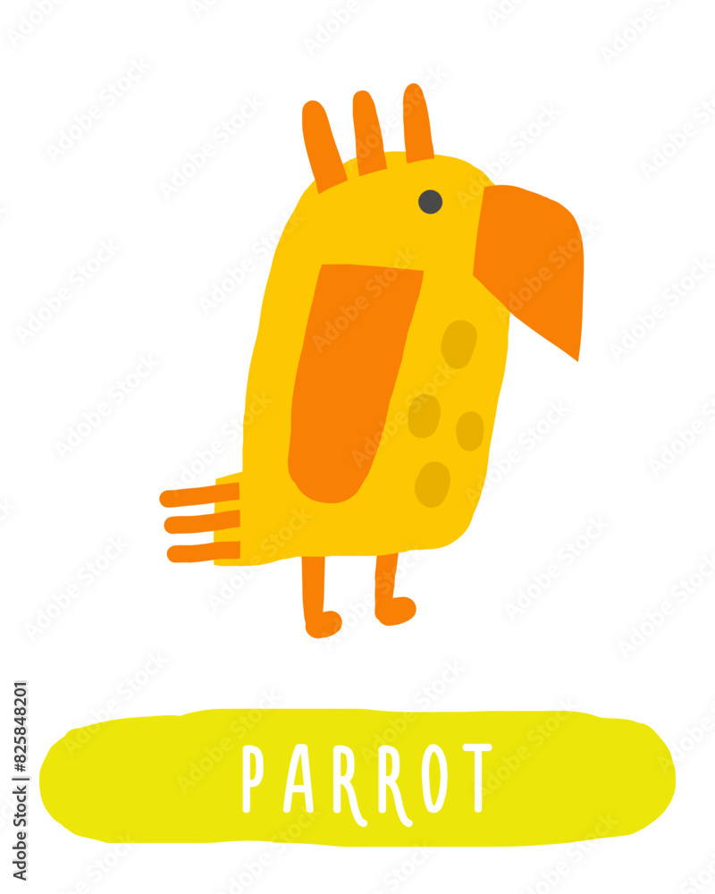 Learn jungle forest flashcard. Learning English words for kids. Cute ...