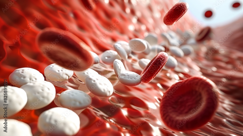ภาพประกอบสต็อก High resolution view of human blood circulation. Shows ...