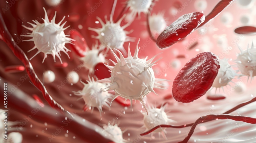 High resolution view of human blood circulation. Shows red blood cells ... High resolution view of human blood circulation. Shows red blood cells ...