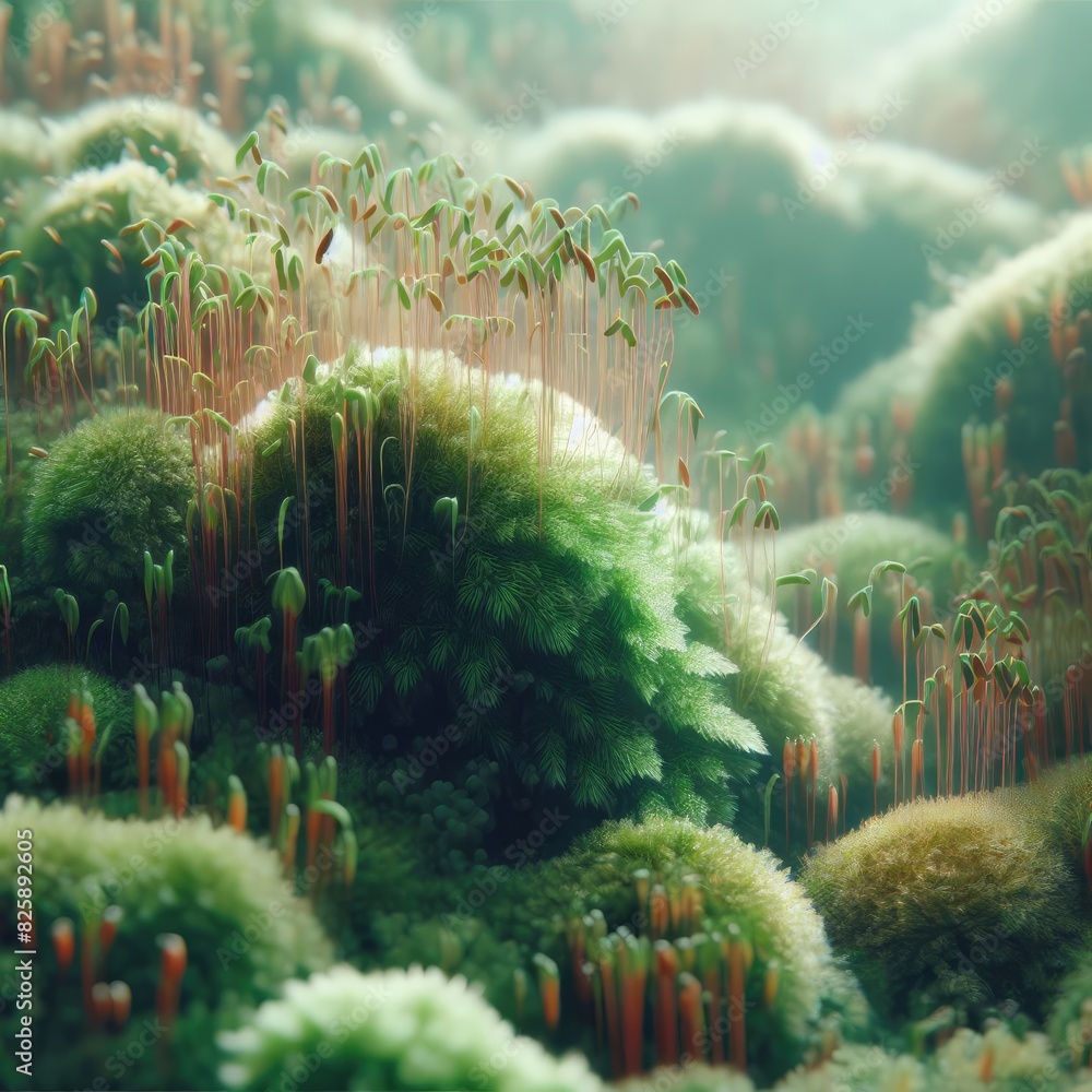 Extreme Macro Photo of Moss Plants: Microscopic Beauty Unveiled Stock ...