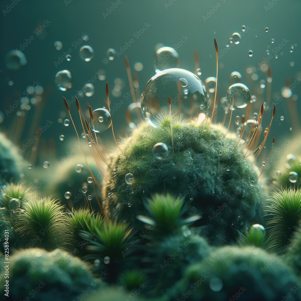 Extreme Macro Photo of Moss Plants: Microscopic Beauty Unveiled Stock ...
