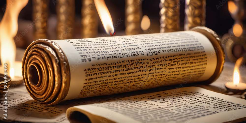 Jewish holiday Shavuot. Shavuot symbols : torah, first harvest, flowers ...
