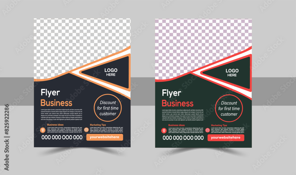 a bundle of 2 templates of different colors a4 flyer template,creative ...
