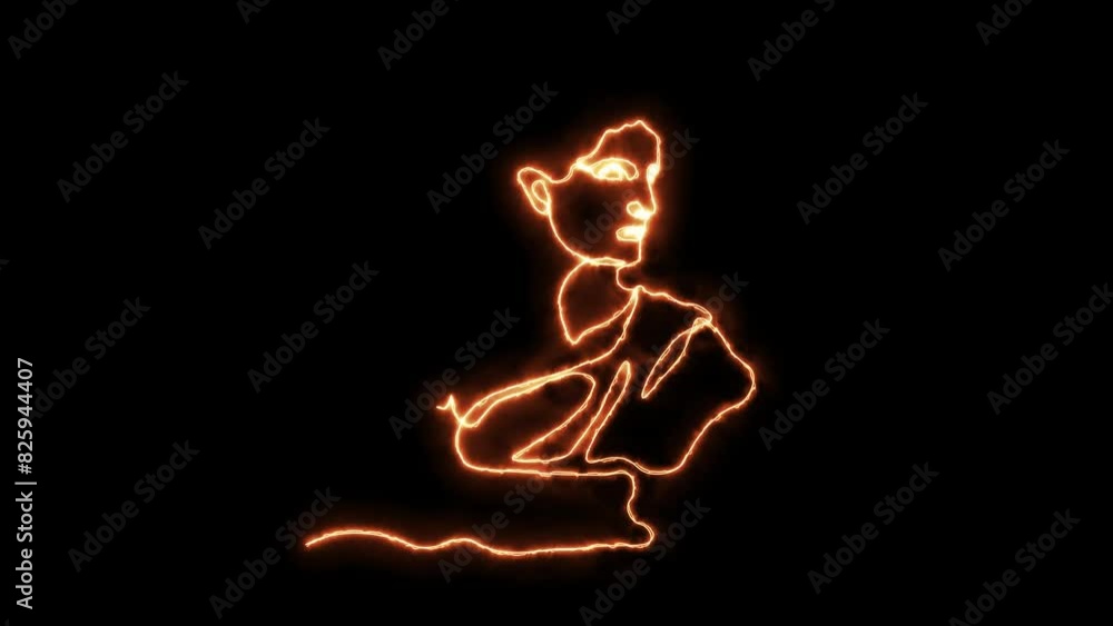 Self drawing animation one continuous line draw, logo, Blazing flame ...