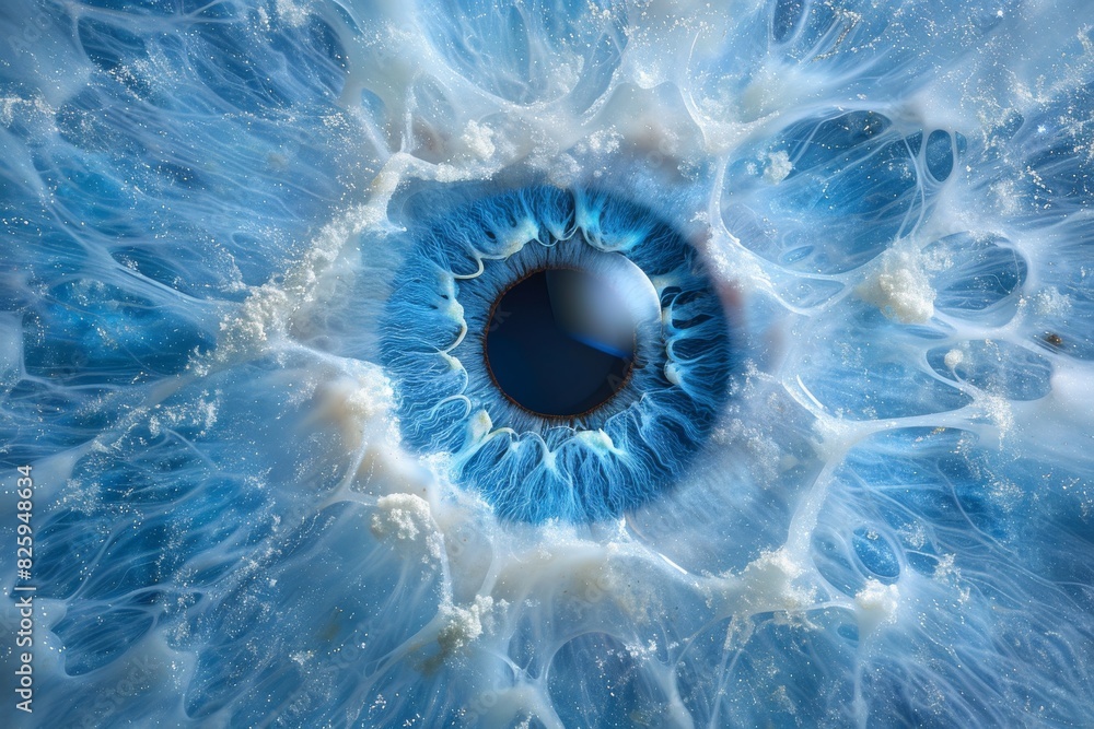 Surreal oceanic eye in shades of blue evokes the depths of the sea ...