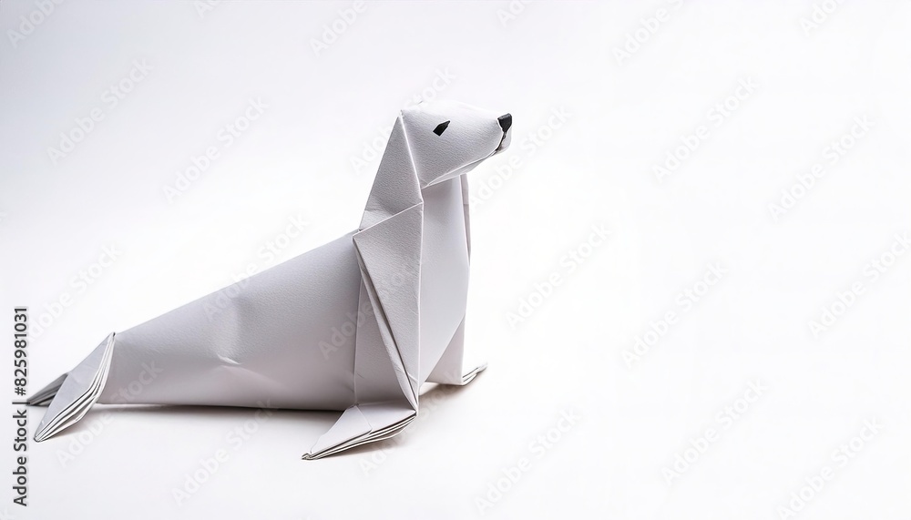 aquatic animal concept paper origami isolated on white background of a ...