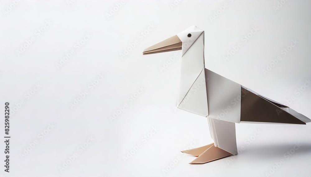 animal bird avian concept origami isolated on white background of an ...