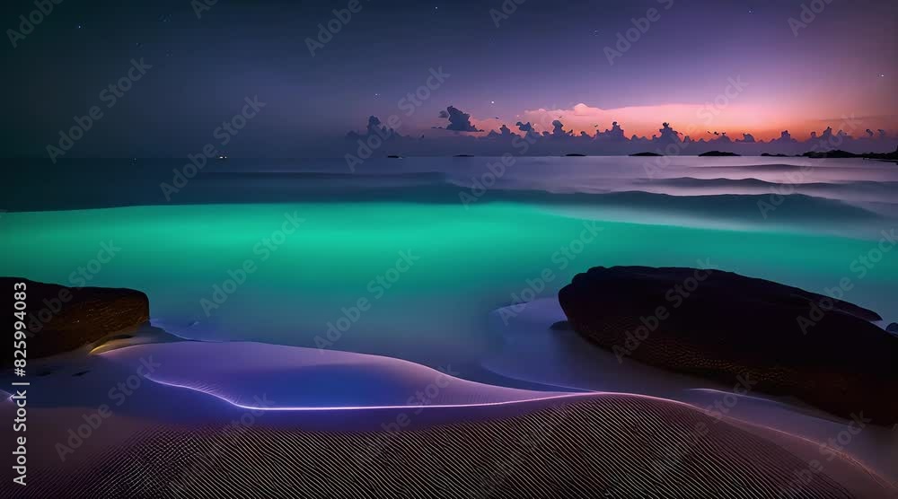 Beautiful night view of a tropical beach in the Maldives ...