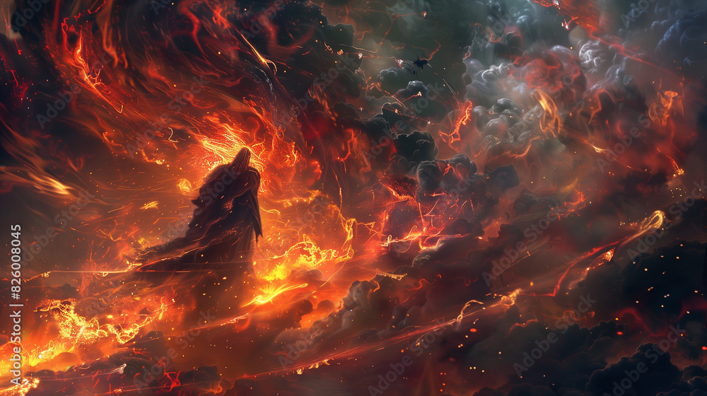 Relentless souls trapped in the flames of hellfire that consume their ...