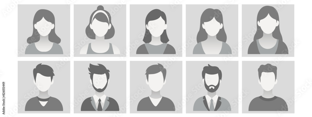 grayscale Avatar, user profile, person icon, gender neutral silhouette ...