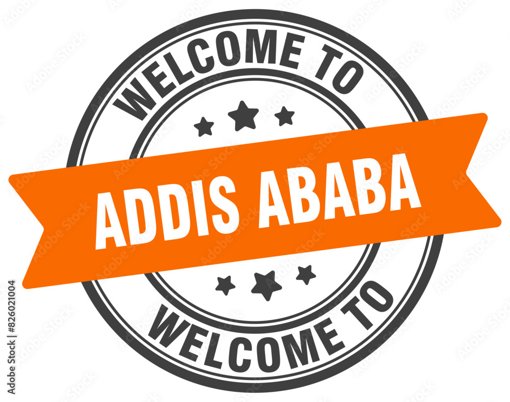Welcome to Addis Ababa stamp. Addis Ababa round sign Stock Vector ...