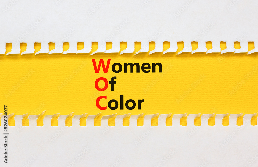 WOC women of color symbol. Concept words WOC women of color on ...