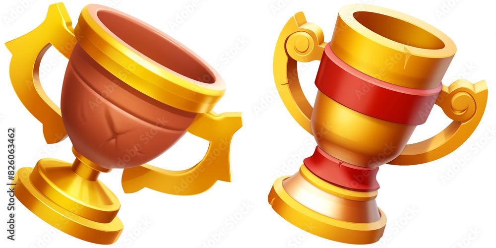 Game trophy icon set. Cartoon trophy icon. Trophy icon isolated. Mobile ...