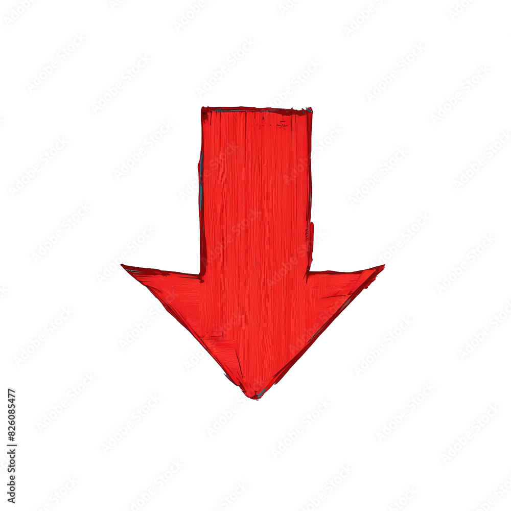 Red down arrow symbol clipart isolated on PNG cutout transparent ...