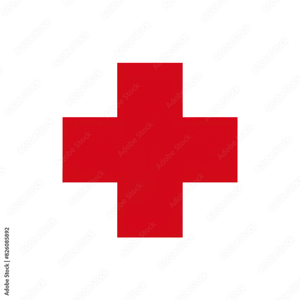 Red medical cross symbol with first aid, healthcare clipart isolated on ...