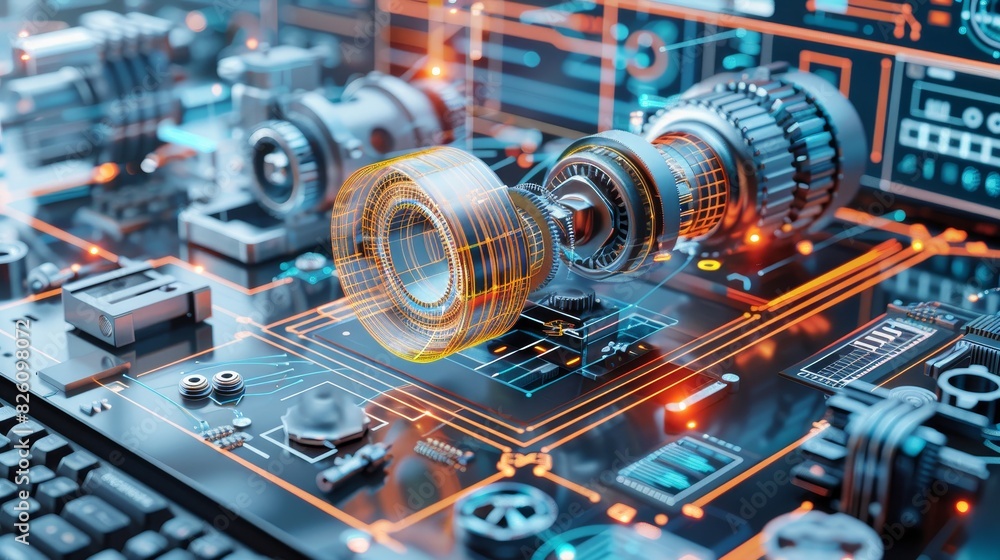 Digital Prototype Engineering Process: A 3D image illustrating the ...