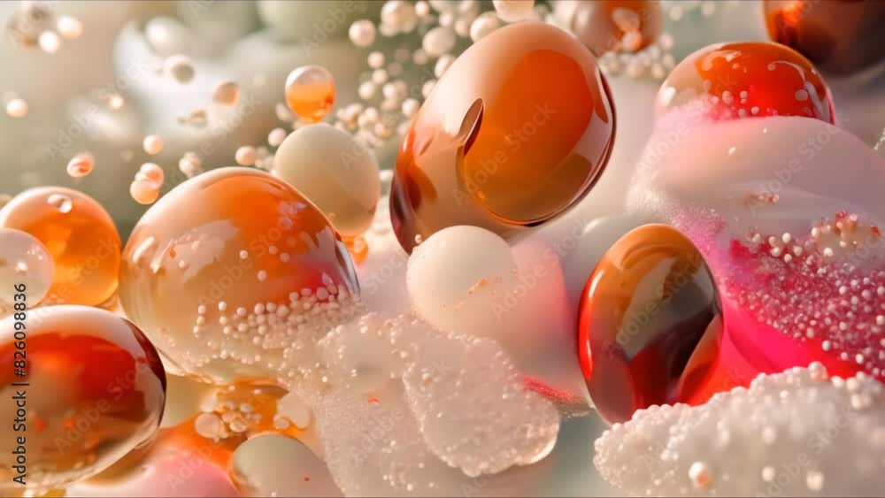 3D render showing watersoluble vitamins dissolving and being absorbed ...