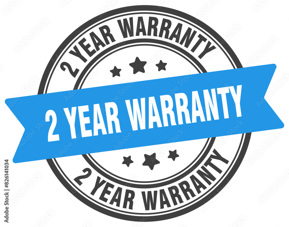 2 year warranty stamp. 2 year warranty label on transparent background ...