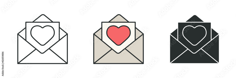 Love Letter Icon symbol vector illustration isolated on white ...