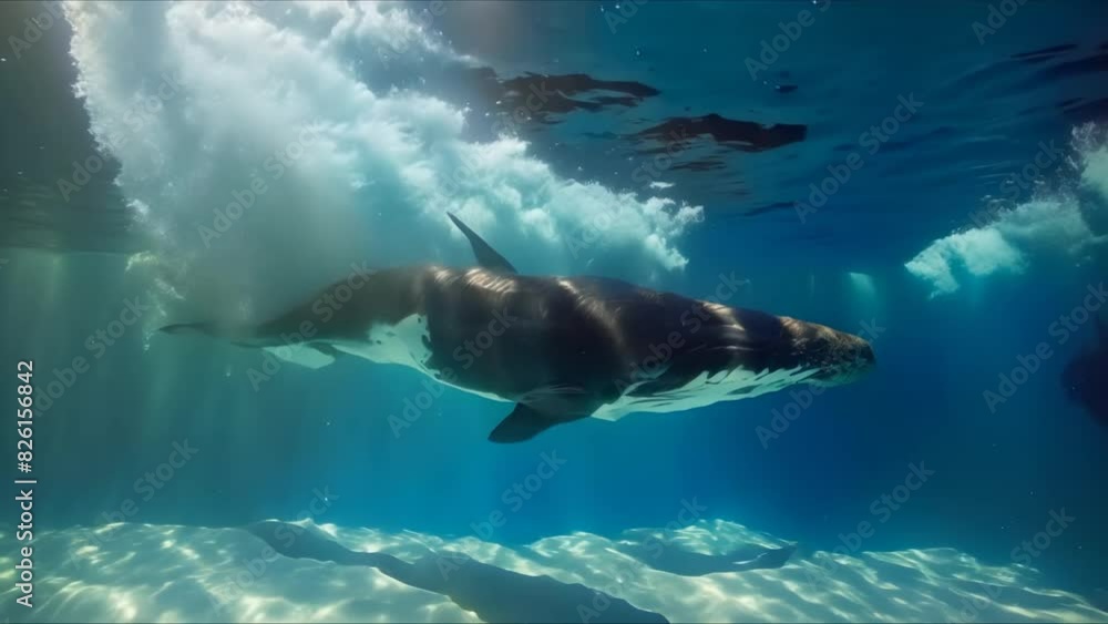 Whales songs are amplified and modulated through underwater speakers in ...