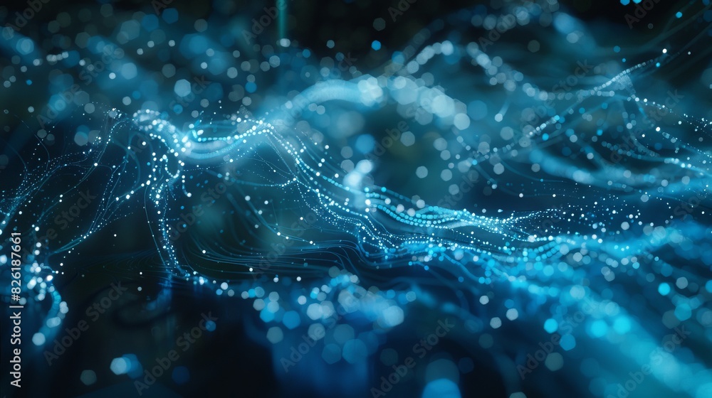 river flow of digital with high tech, hologram, connectivity Stock ...