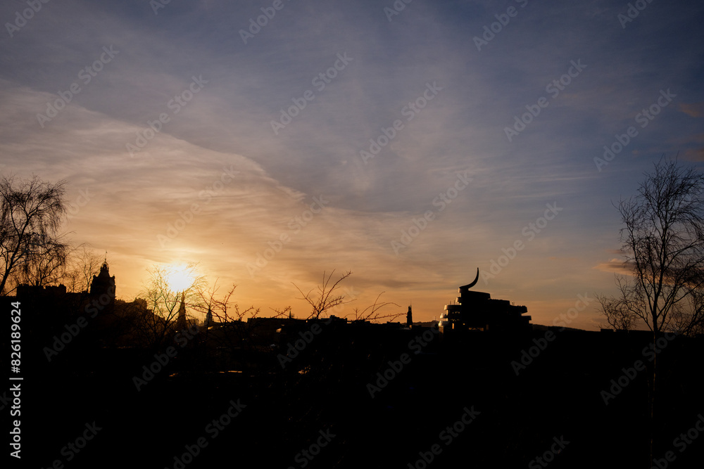 Edinburgh Scotland: 13th Feb 2024: Carlton Hill lookout point at sunset ...
