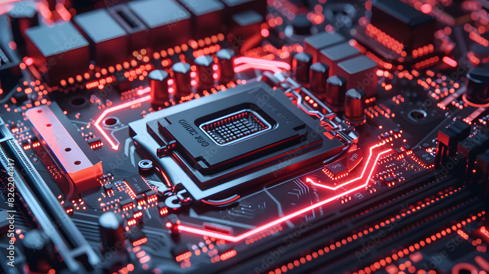 flying parts of a modern computer. hardware components Stock Photo ...