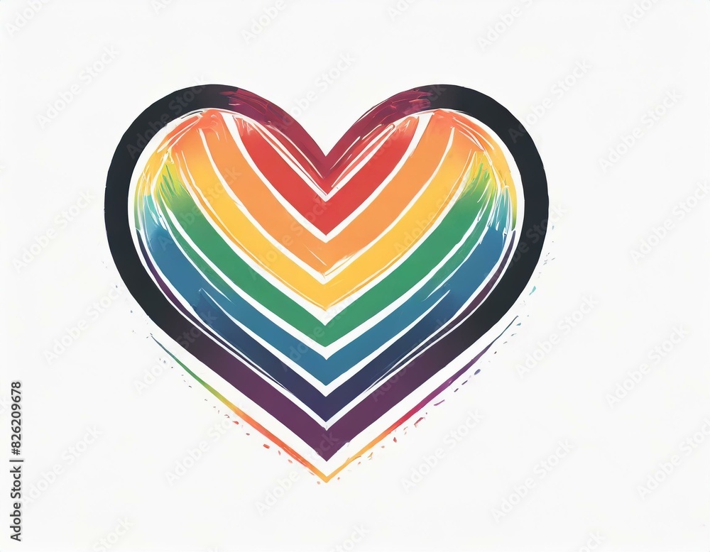 heart lgbt flag vector image on white background, queer pride month ...