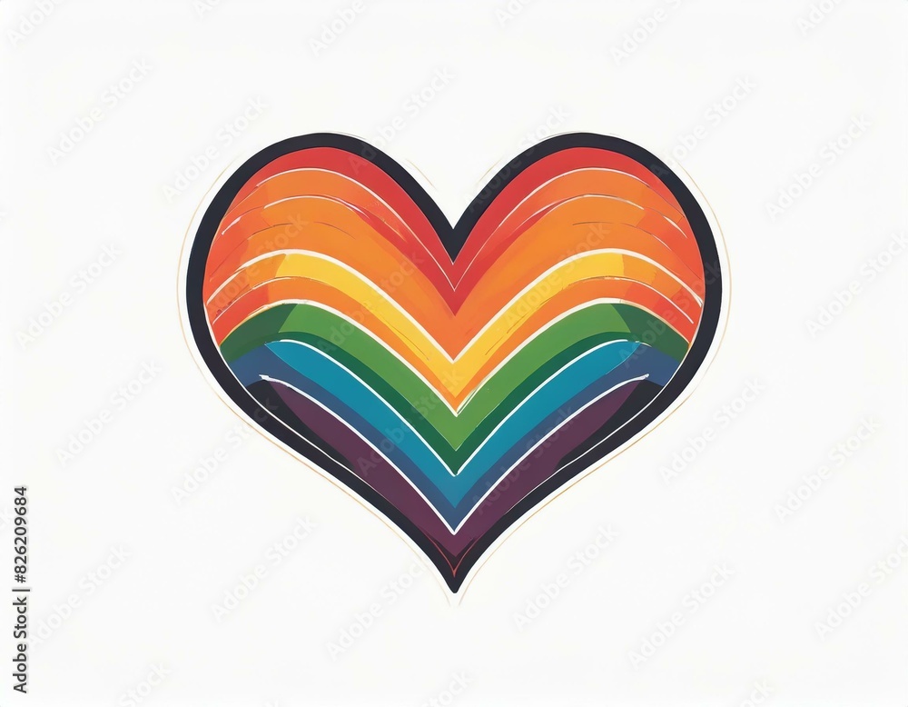 heart lgbt flag vector image on white background, queer pride month ...