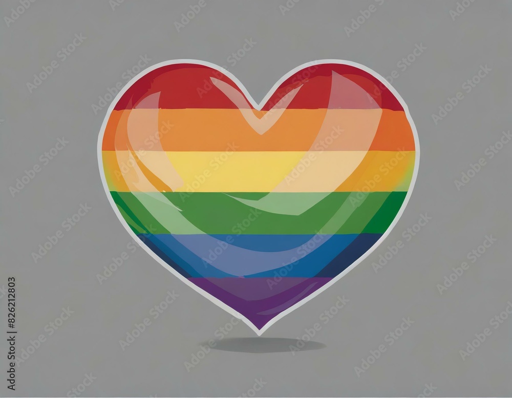 heart lgbt flag vector image on gray background, queer pride month ...