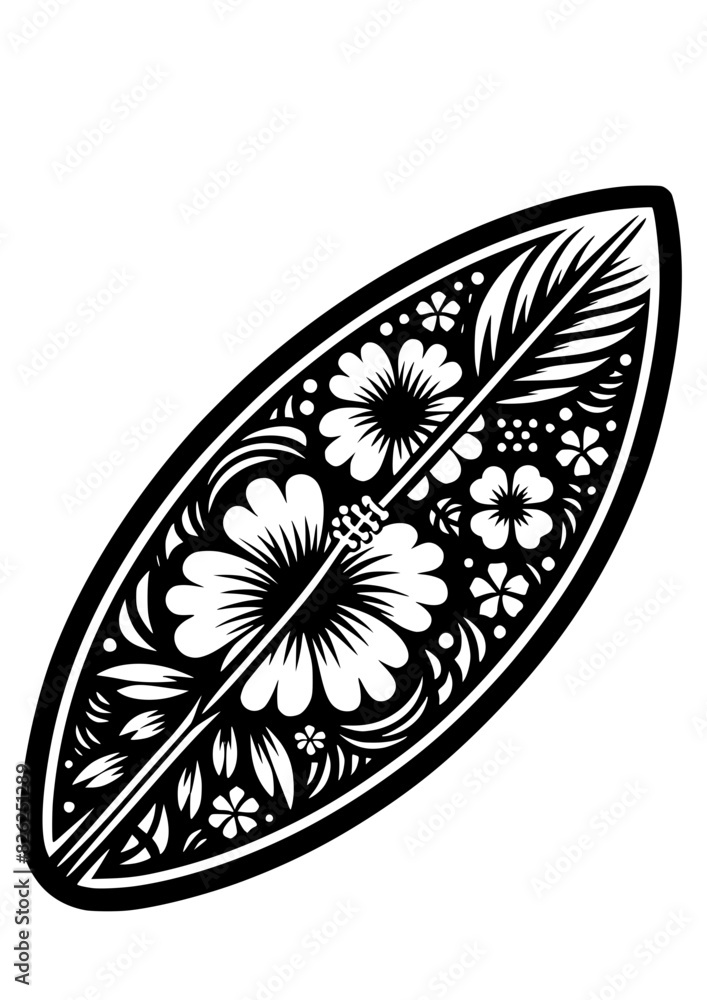 Surfboard SVG, Floral Surfboard SVG, Surfing, Ocean, Aloha svg, Summer ...
