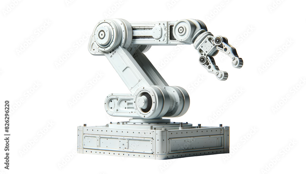 Industrial robot arm cut out transparent isolated on white background ...