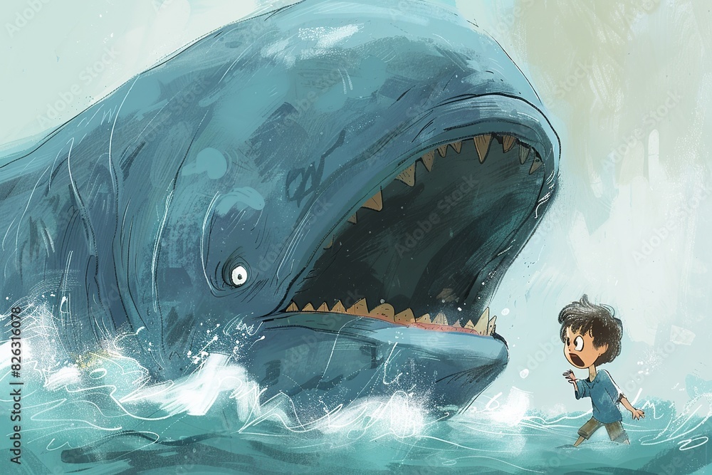 Step into a whimsical cartoon where Jonah engages in playful ...