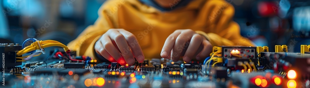 Hands on Educational Electronics Kit Used by Student to Build and ...