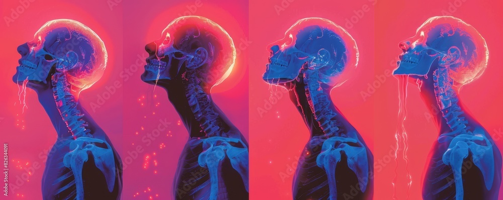 A series of images showing the different stages and effects of pain in ...