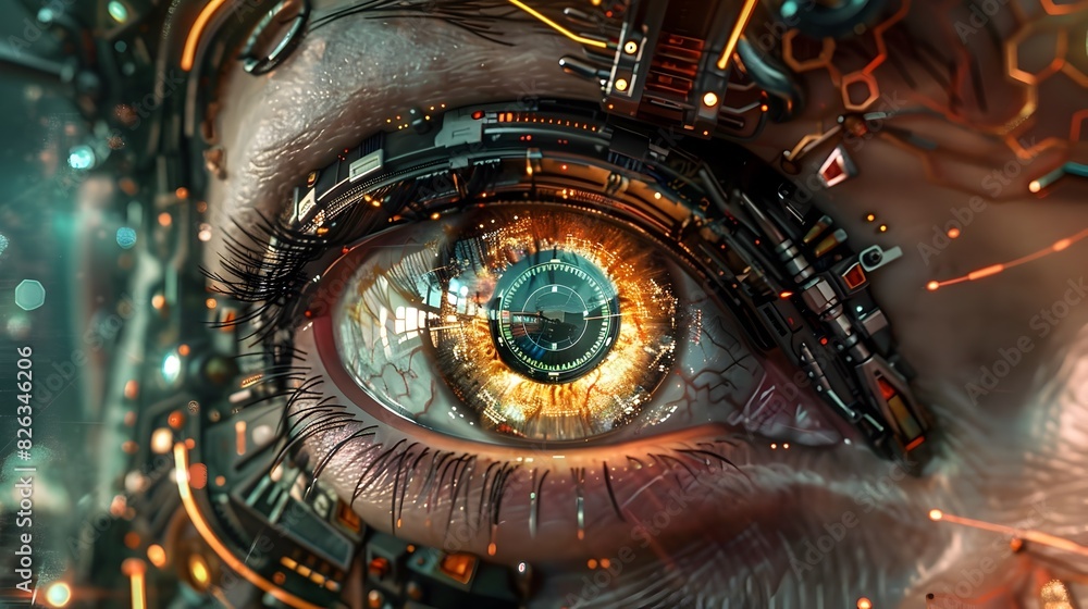 Cyborg Eye Augmented Digital Vision Futuristic Technology Artificial ...