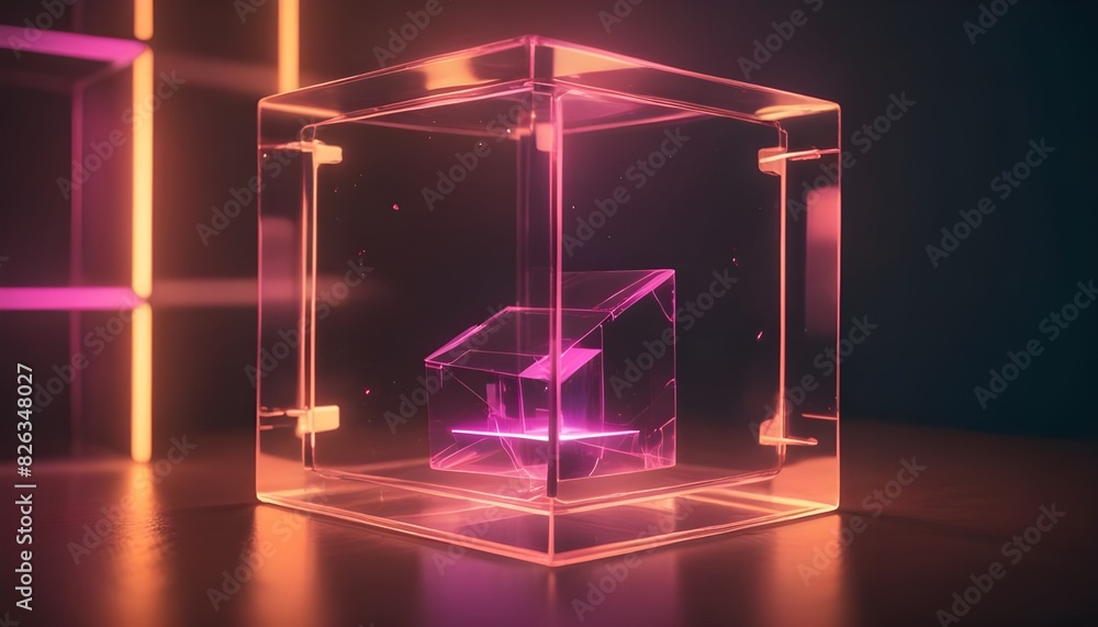 refraction of light spectrum through cube prism Stock Illustration ...
