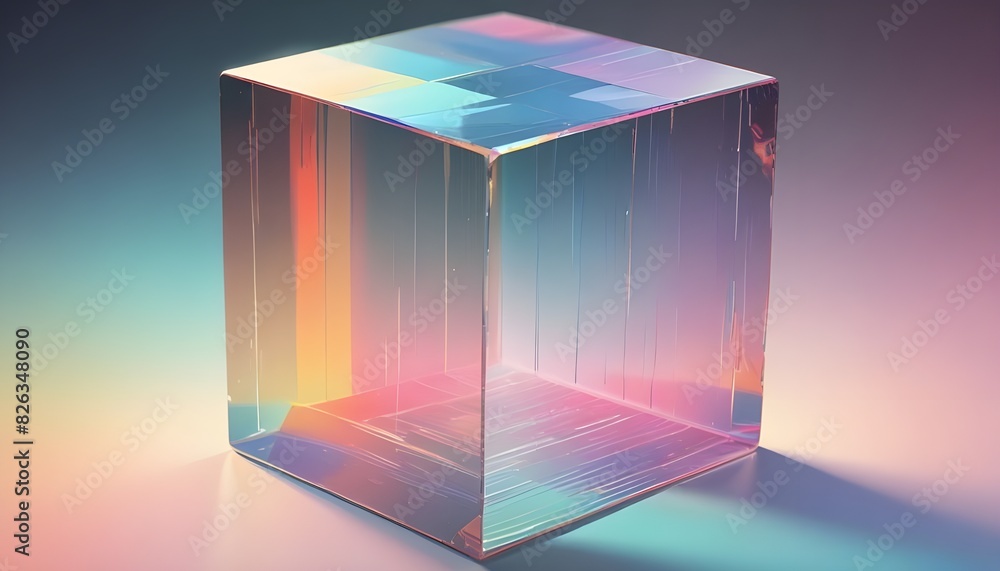 refraction of light spectrum through cube prism Stock Illustration ...