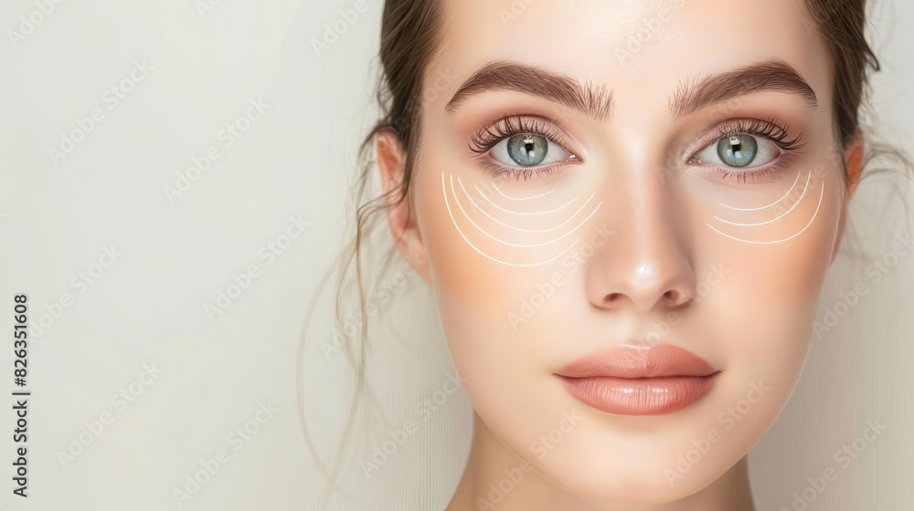 youthful radiance womans face with perfect elastic skin beauty concept ...